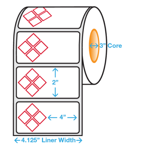 GHS Diamonds, 4-Up, Vinyl, Roll, 2 x 4 - ICC Compliance Center Inc - Canada