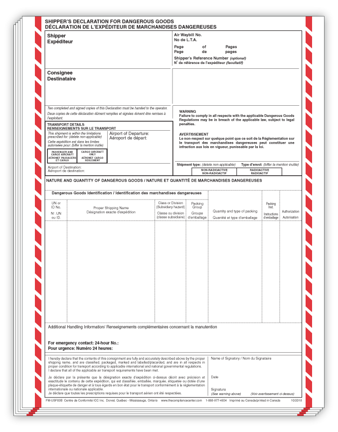 Shipping by Air Declaration | ICC Compliance Center Inc - USA