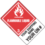 Hazard Class 3 - Flammable Liquid, Worded, Shipping Name-Large Tab ...