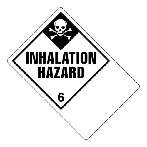 Hazard Class 6.1 - Inhalation Hazard, Worded, Shipping Name-Large Tab ...