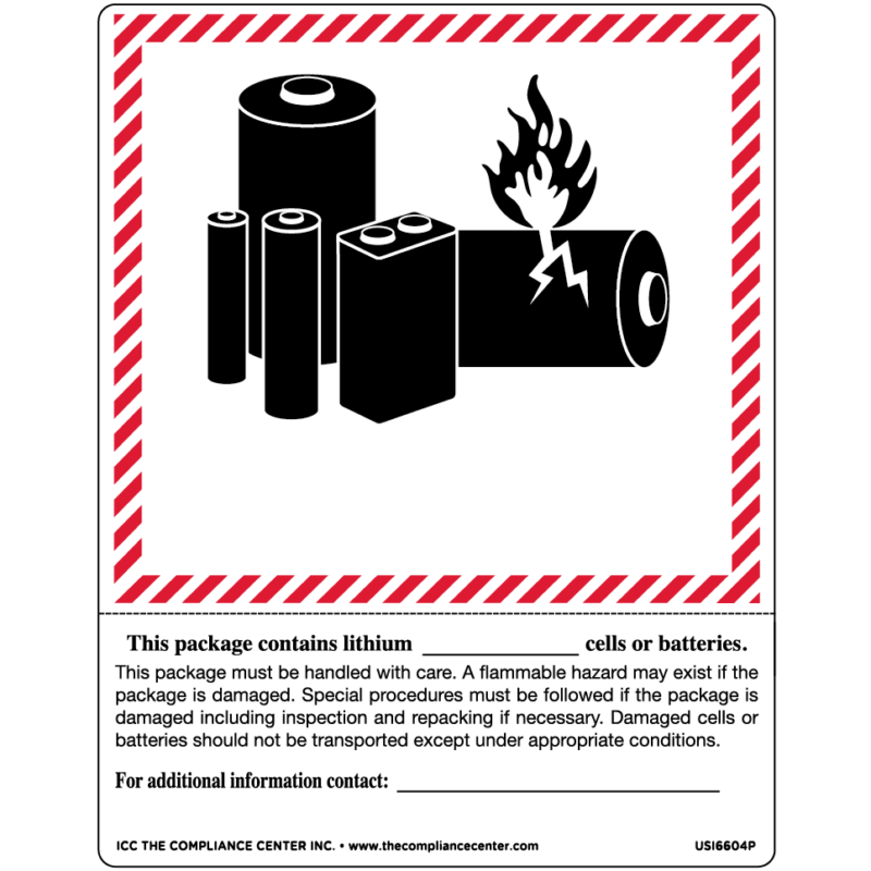 Lithium Batteries Labels - ICC Compliance Center Inc - USA