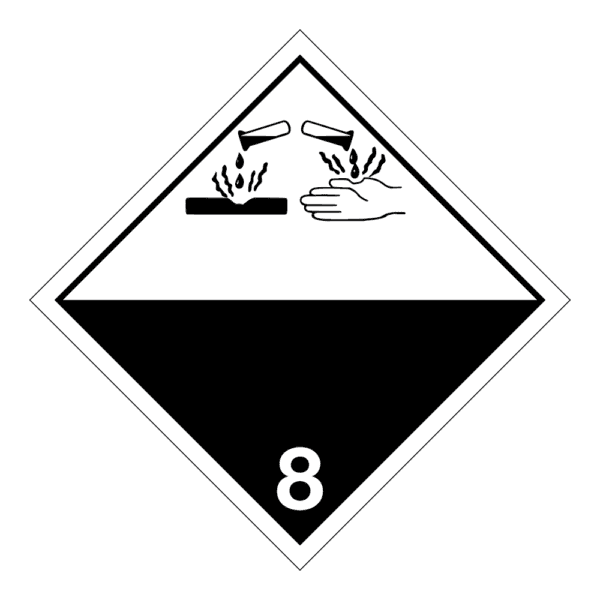 Hazard Class 8 - Corrosives, Removable Self-Stick Vinyl, Non-Worded ...
