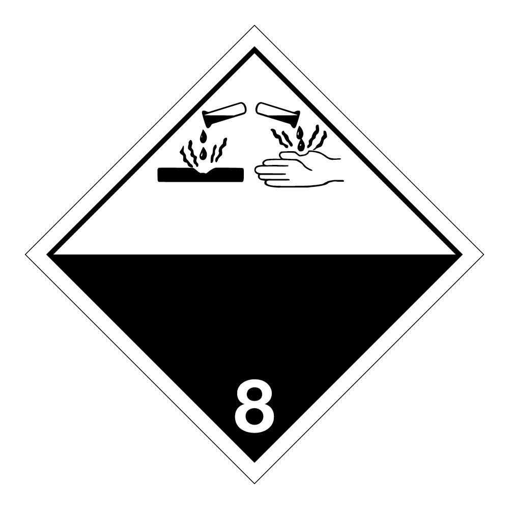 Hazard Class 8 - Corrosives, Removable Self-Stick Vinyl, Non-Worded ...
