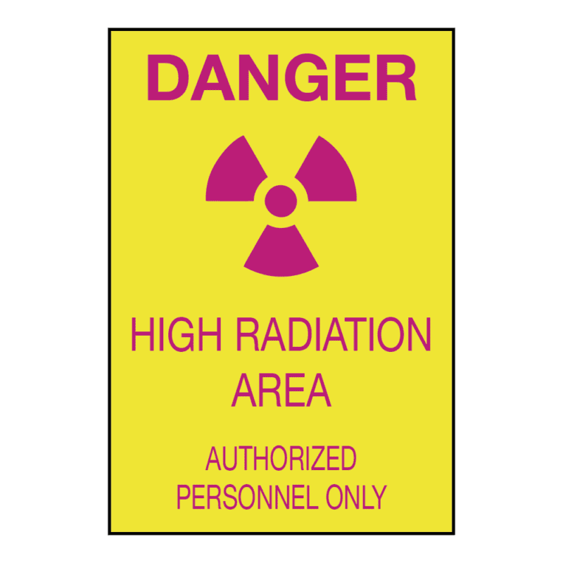 Danger High Radiation Area, 10" x 14", Rigid Vinyl - ICC Compliance ...