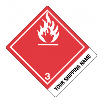 Hazard Class 3 - Flammable Liquid, 4" x 4.75", Gloss Paper, Non-Worded ...