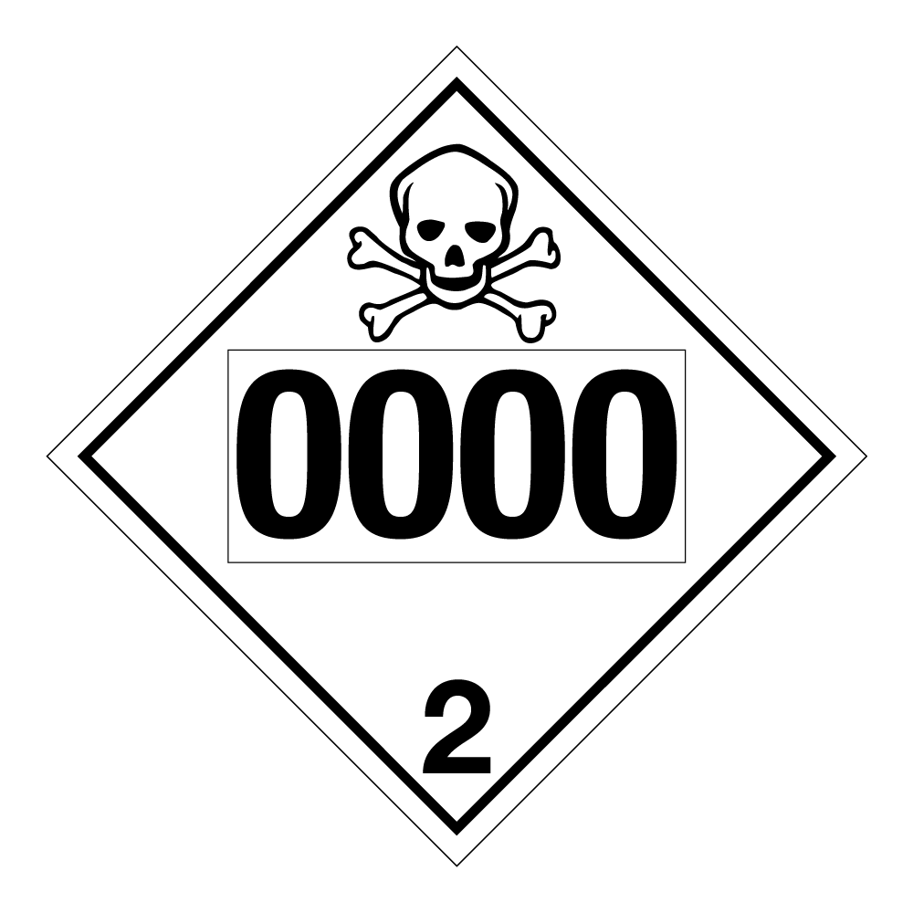 TDG Hazard Class 2.3 - Toxic Gas, Custom UN Number, 4" x 4 ...
