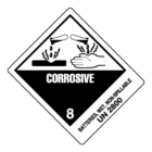 Hazard Class 8 - Corrosive Material, Worded, High-Gloss Label, Shipping ...
