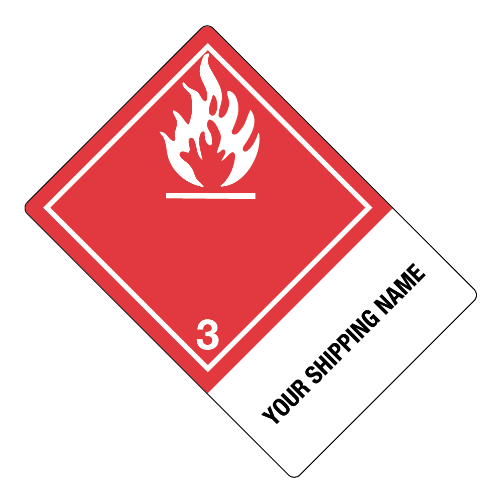 Hazard Class 3 - Flammable Liquid, 4" x 6", Gloss Paper, Non-Worded ...