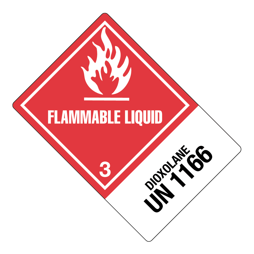 Hazard Class 3 - Flammable Liquid, 4" x 6", Gloss Paper, Worded Proper ...