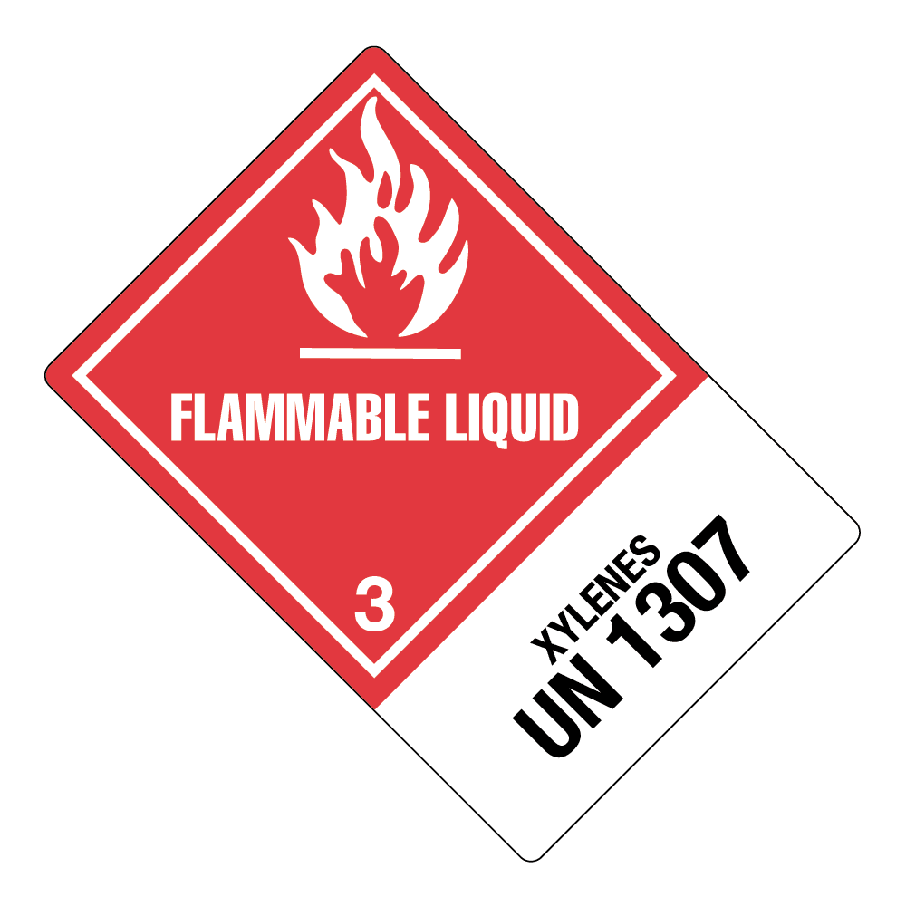 Hazard Class 3 - Flammable Liquid, 4" x 6", Gloss Paper, Worded Proper ...