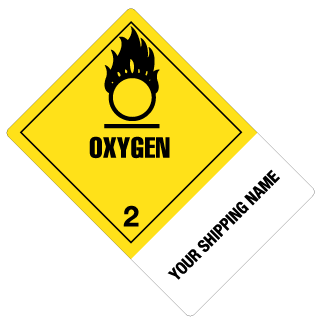 Hazard Class 2.2 (5.1) - Oxygen, 4" x 6", Gloss Paper, Worded Proper ...