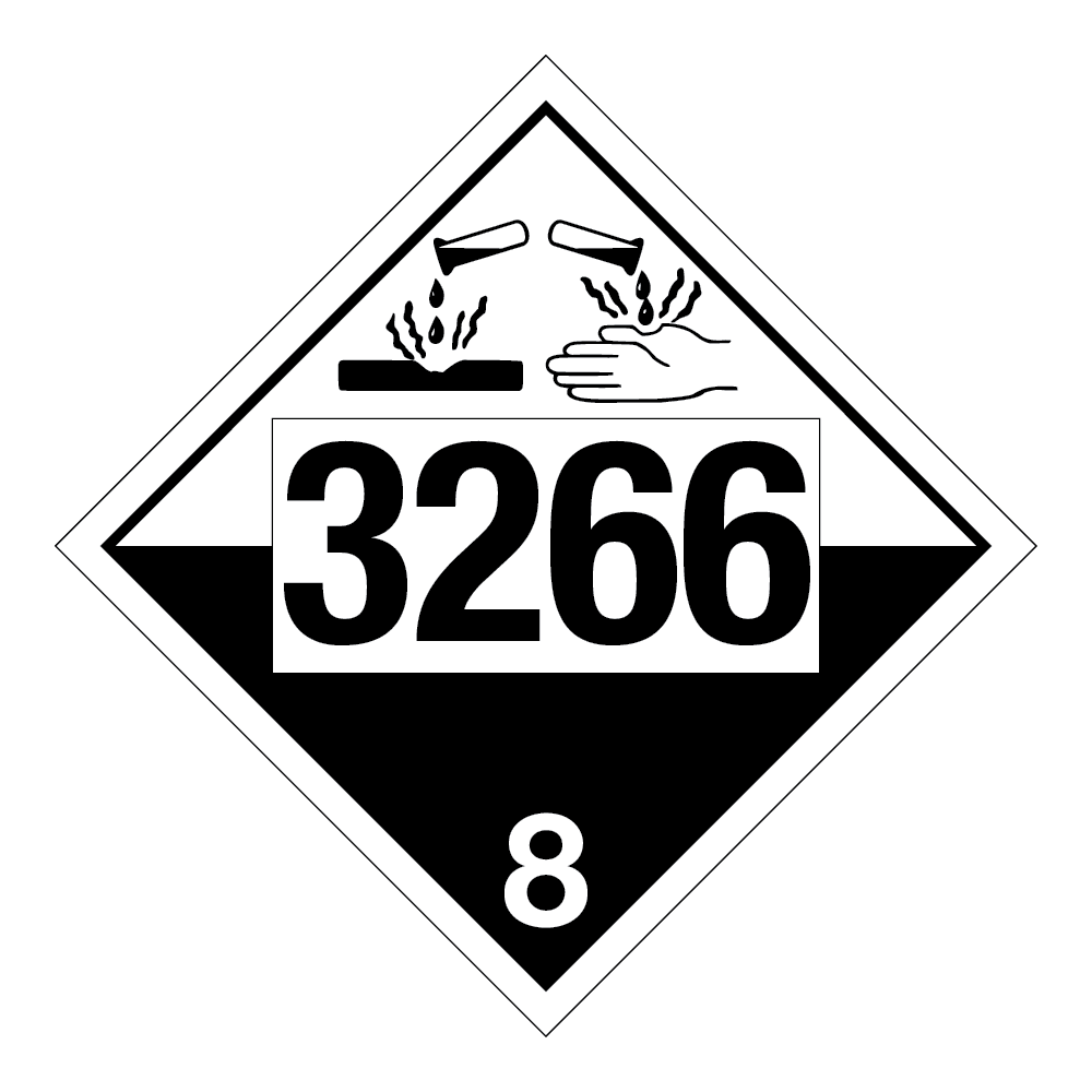 TDG Hazard Class 8 - Corrosive, Custom UN Number, 4" x 4", Thermalabel ...